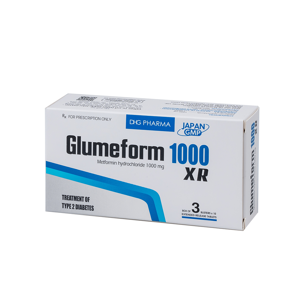 Glumeform 1000 XR Hộp 3 vỉ x 10 viên DHG | CEVPharma GHCH Kim cương ...
